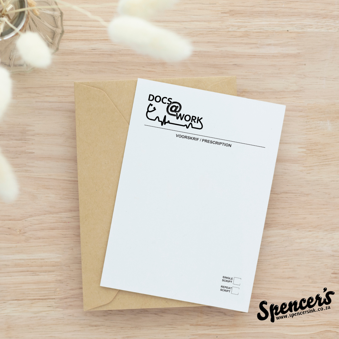 A5 Prescription Pads – Single Colour – Spencer's Ink