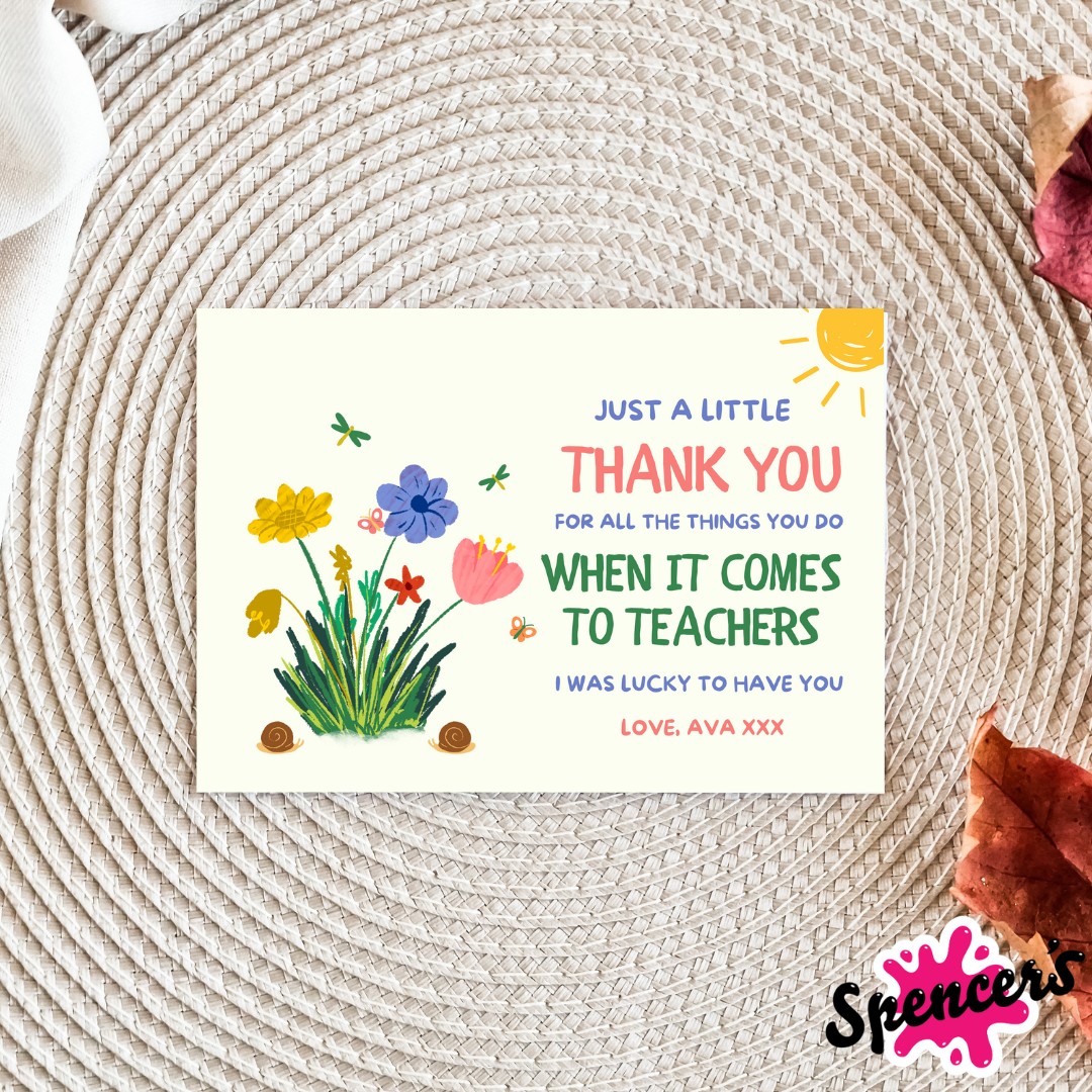 Teacher Thank you Card – Spencer's Ink